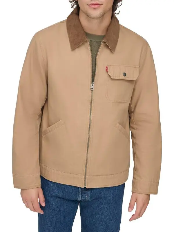 LEVI'S Lightweight Cotton Twill Utility Jacket - Tan