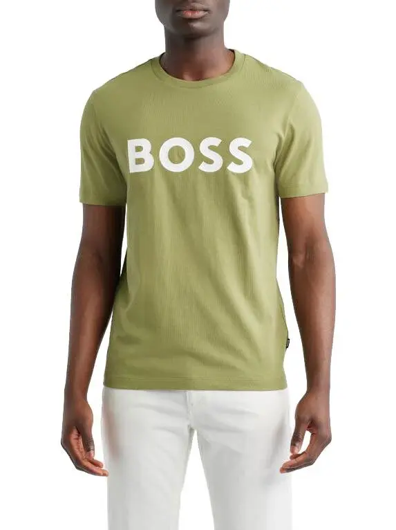 BOSS Tiburt Logo Graphic T-shirt - Medium Green