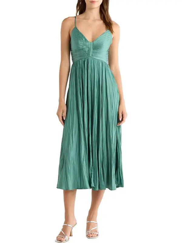 Astr The Label Maeve Midi Dress - Dark Sage