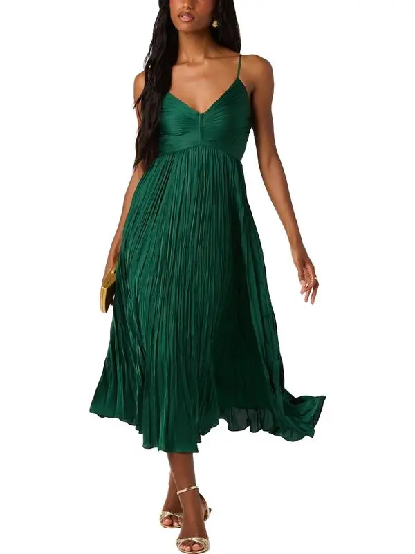 Astr The Label Maeve Midi Dress - Hunter Grn