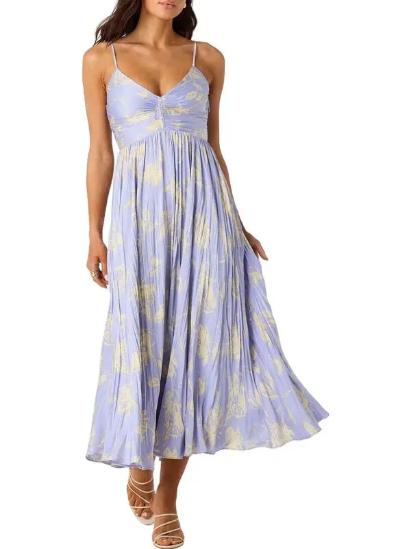 Astr The Label Maeve Midi Dress - Periwinkle Floral