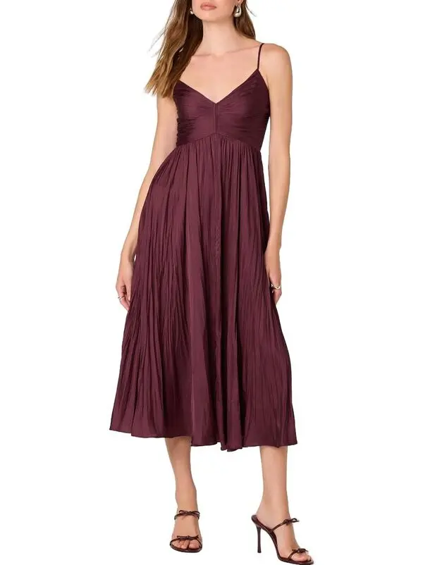 Astr The Label Maeve Midi Dress - Wine