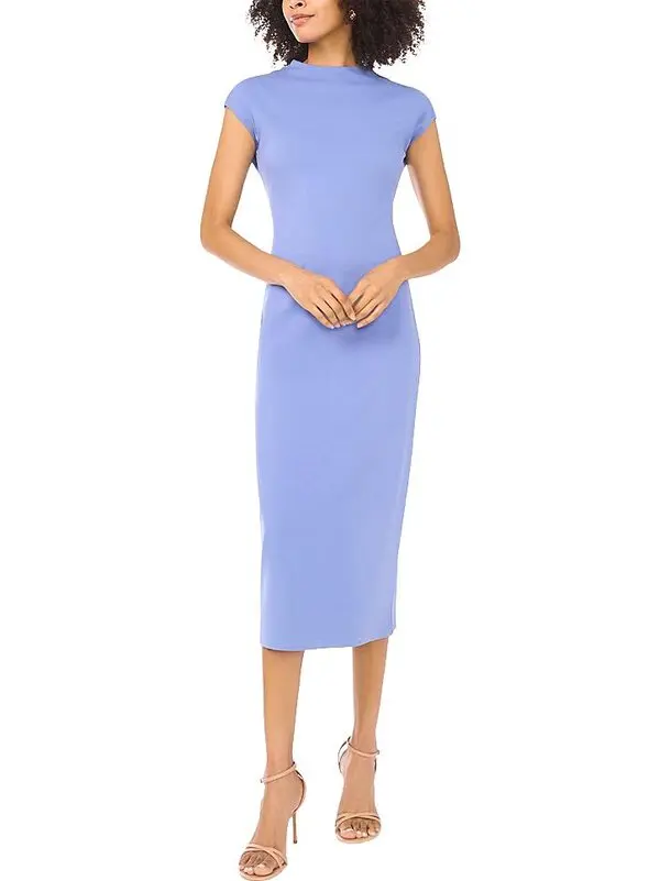 Vince Camuto Funnel Neck Midi Dress - Echo Blue
