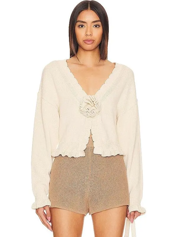 Tularosa Jovien Rosette Cardigan - Beige