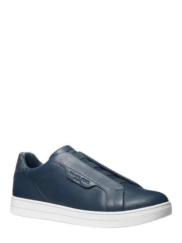 Michael Kors Keating Leather Slip-on Sneaker In Size By - Blue