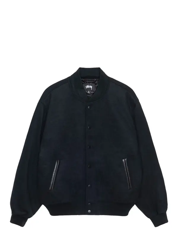 StÜssy Sport Melton Varsity Jacket - Black