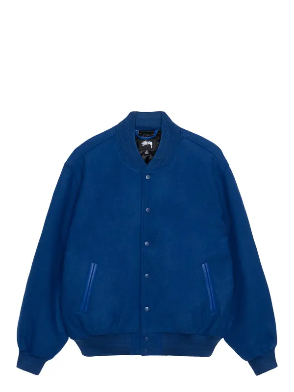 StÜssy Sport Melton Varsity Jacket - Blue