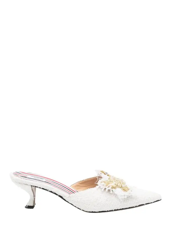 Thom Browne Icon Patch 50mm Mules - White