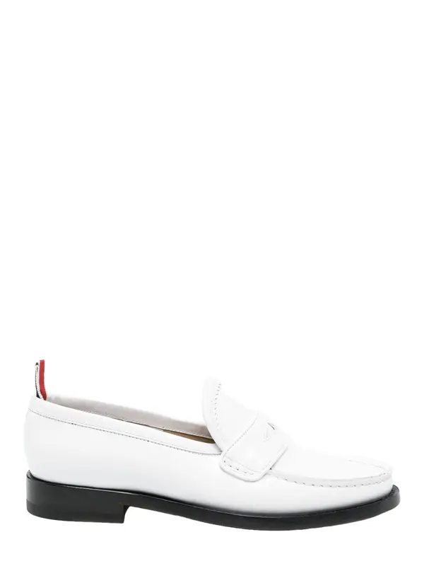 Thom Browne Varsity Leather Penny Loafers - White
