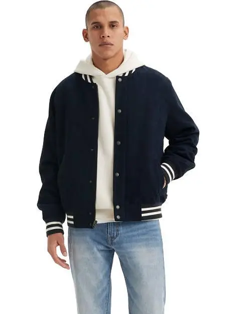 LEVI'S Faux Suede Varsity Jacket - Navy