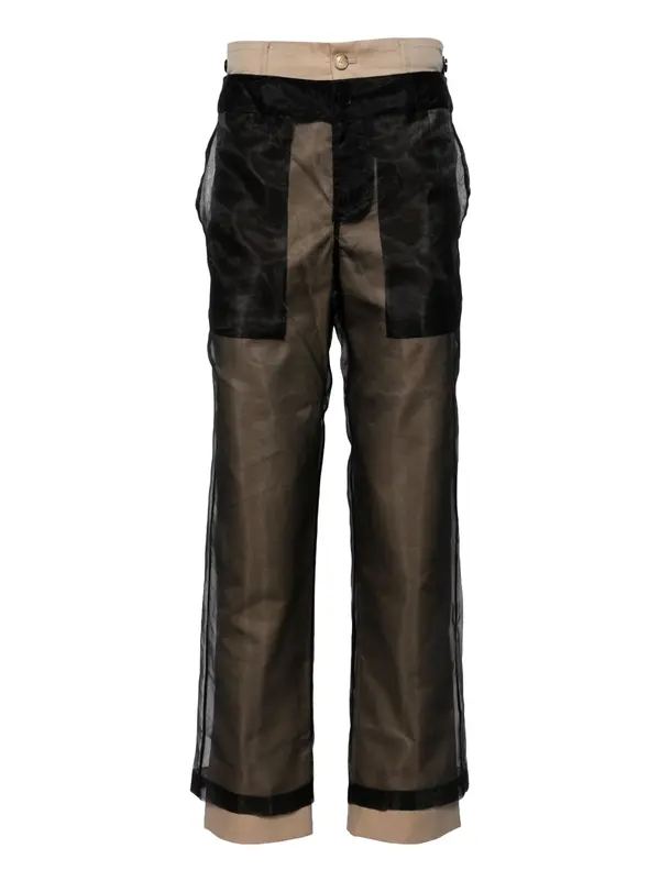 FENG CHEN WANG Reversible Layered Trousers - Black