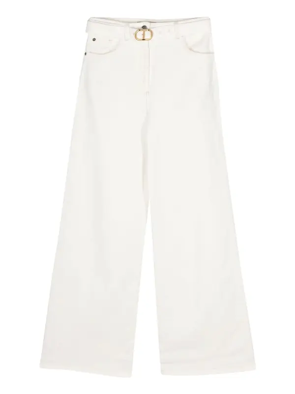 TWINSET Mid-rise Wide-leg Jeans - White