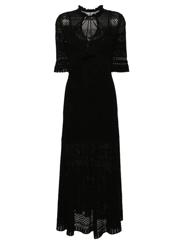 Zadig&Voltaire Memphis Pointelle-knit Maxi Dress - Black
