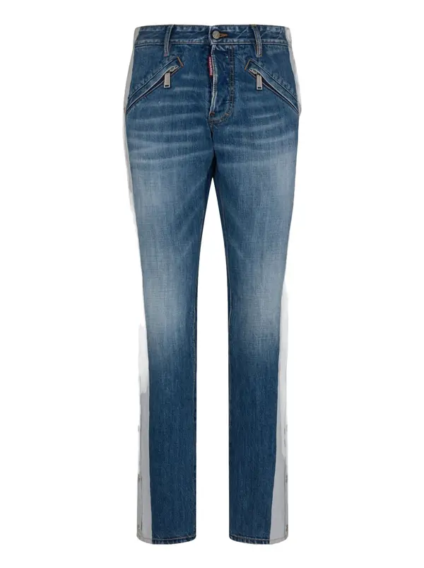 Dsquared2 Side-stripe Straight-leg Jeans - Blue