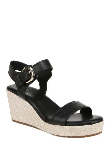 Naturalizer Stella Platform Wedge Sandal - Black Leather