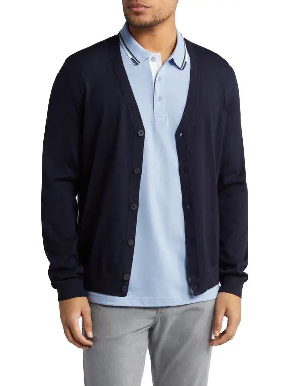 BOSS Mardon Virgin Wool Cardigan - Dark Blue