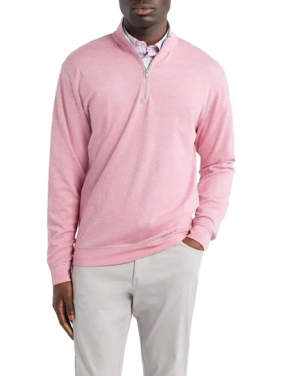 Johnnie-o Hanks Heathered Quarter Zip Pullover - Berry