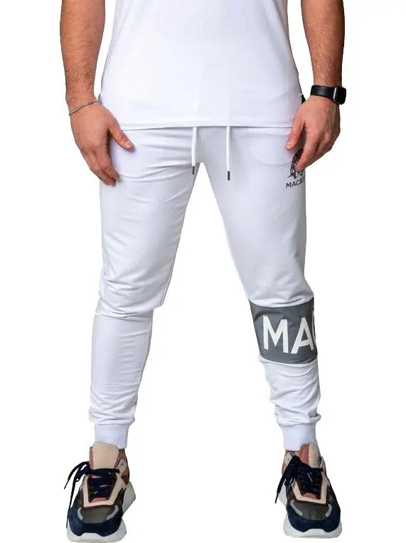 MACEOO Insignia Stretch Cotton Joggers - White