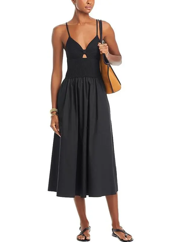 LUCY PARIS Barcelona Cutout Midi Dress - Black