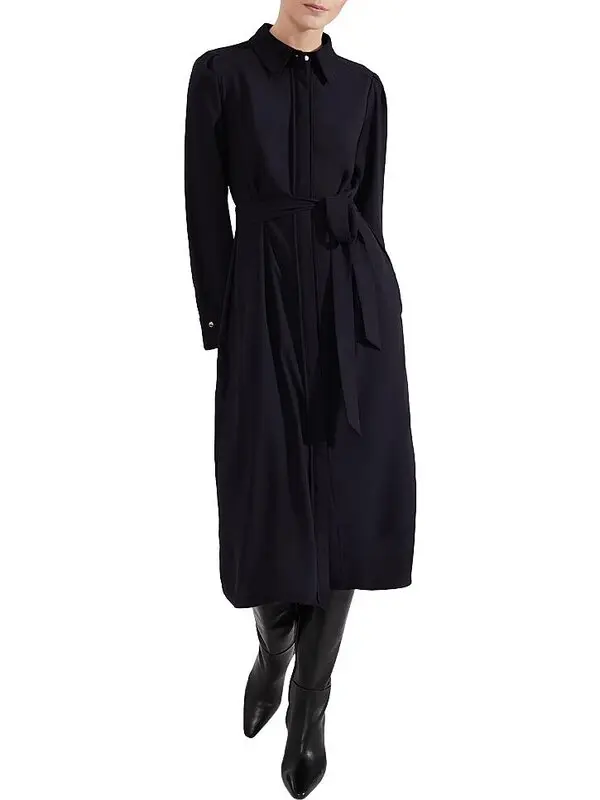HOBBS LONDON Verity Long Sleeve Shirt Dress - Navy