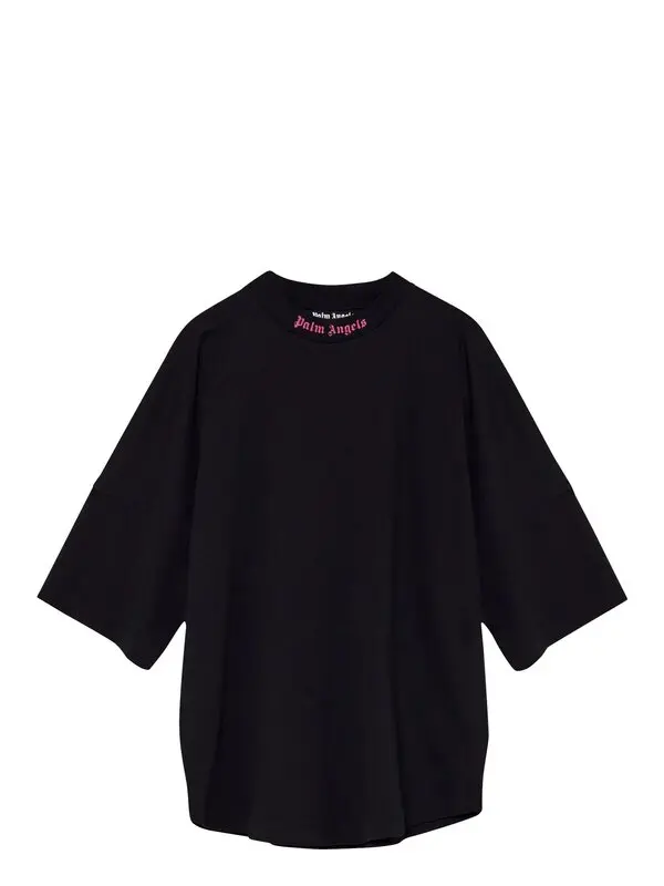 Palm Angels Doubled Logo Over Tee - Black