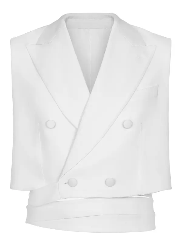 Dolce & Gabbana Cropped Wool Waistcoat - White
