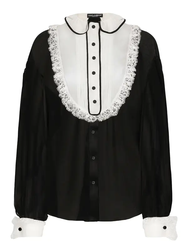 Dolce & Gabbana Silk Chiffon Shirt - Black