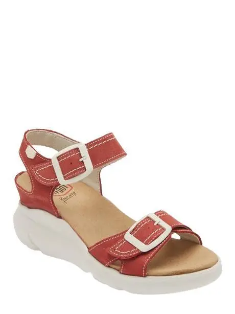 ON FOOT 80217 Orleans Wedge Sandal - Red