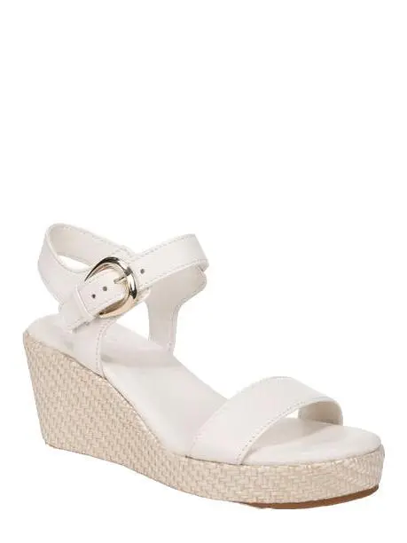 Naturalizer Stella Platform Wedge Sandal - Warm White Leather