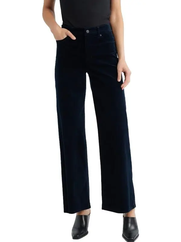 FRAME Le Slim Palazzo Corduroy Pants - Navy