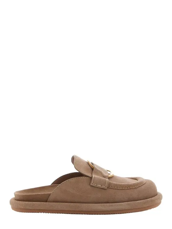 Moncler Bell Suede Mules - Tan