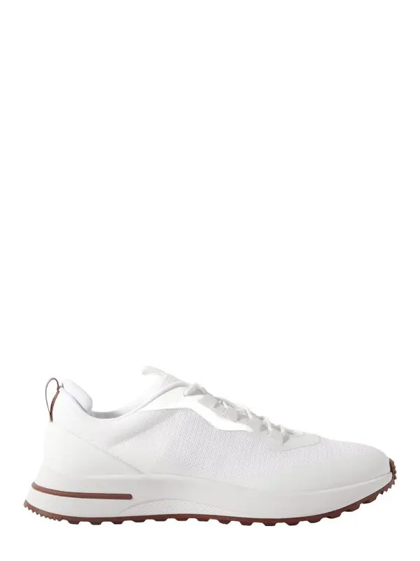 Loro Piana Weekend Walk Leather-trimmed Mesh Sneakers - White