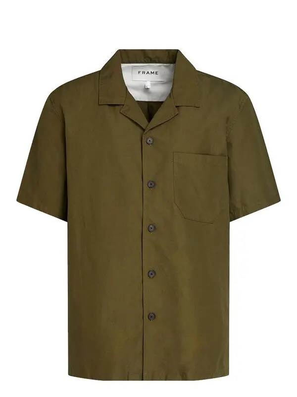 FRAME Cotton And Linenblend Shirt - Army Green