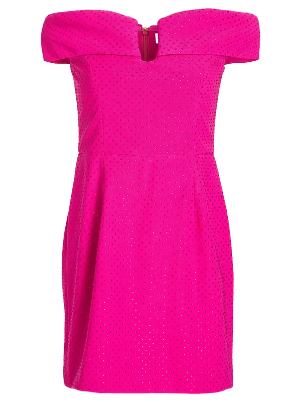 Rebecca Vallance Last Dance Embellished Tulle Mini Dress - Bright Pink