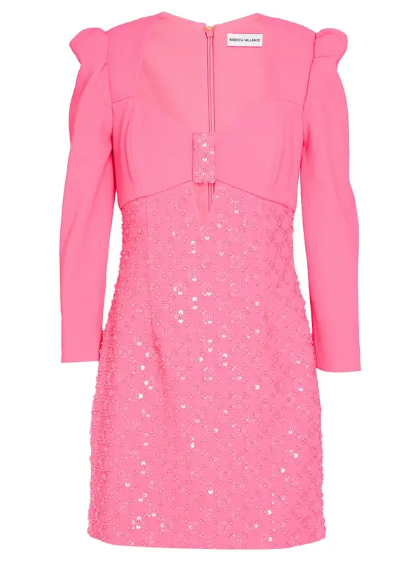 Rebecca Vallance Marie Cutout Embellished Cady Mini Dress - Pink