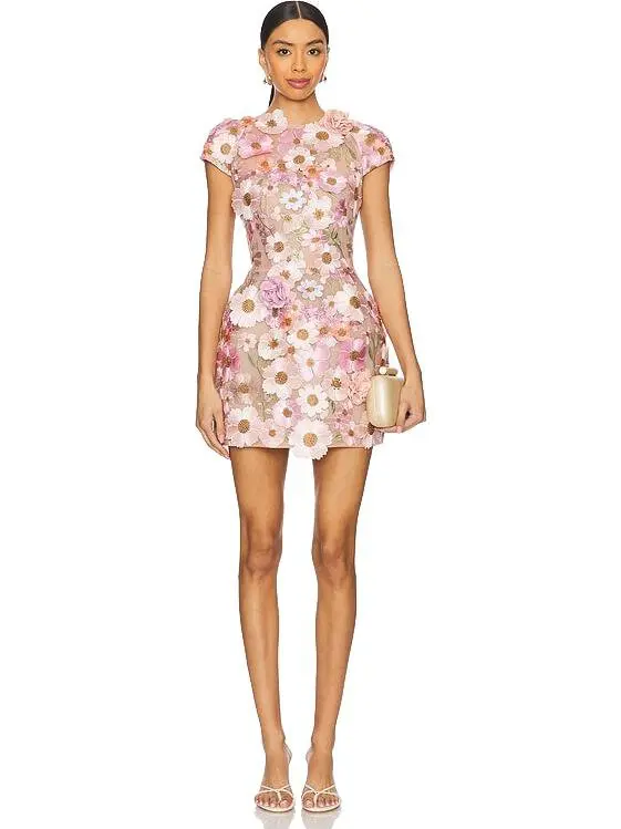 BRONX AND BRONCO Jasmine Mini Dress - Pastel Pink Multi