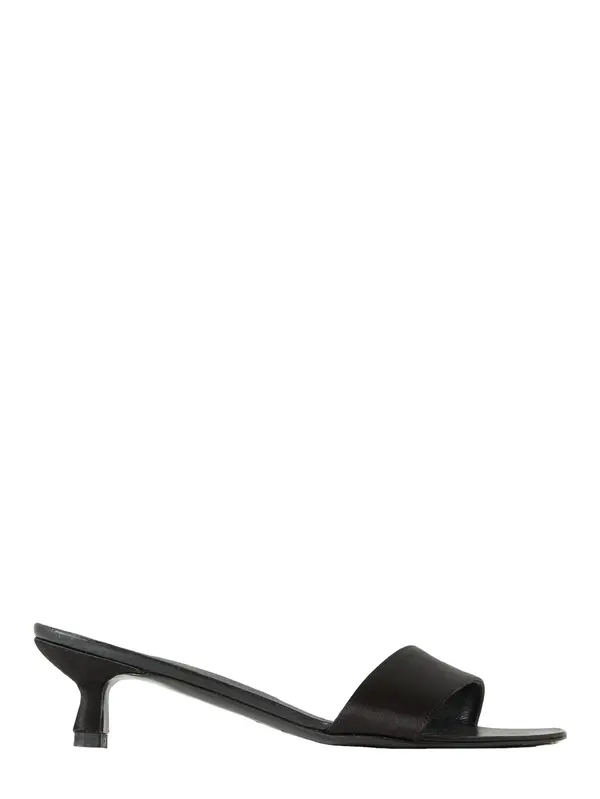 Loulou De Saison Net Sustain Elys Satin Mules - Black