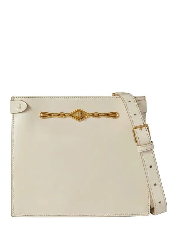 METIER Fernando Jorge Stowaway Embellished Glossed-leather Shoulder Bag - White