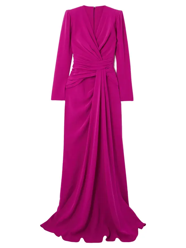 Zuhair Murad Gathered Cady Gown - Pink