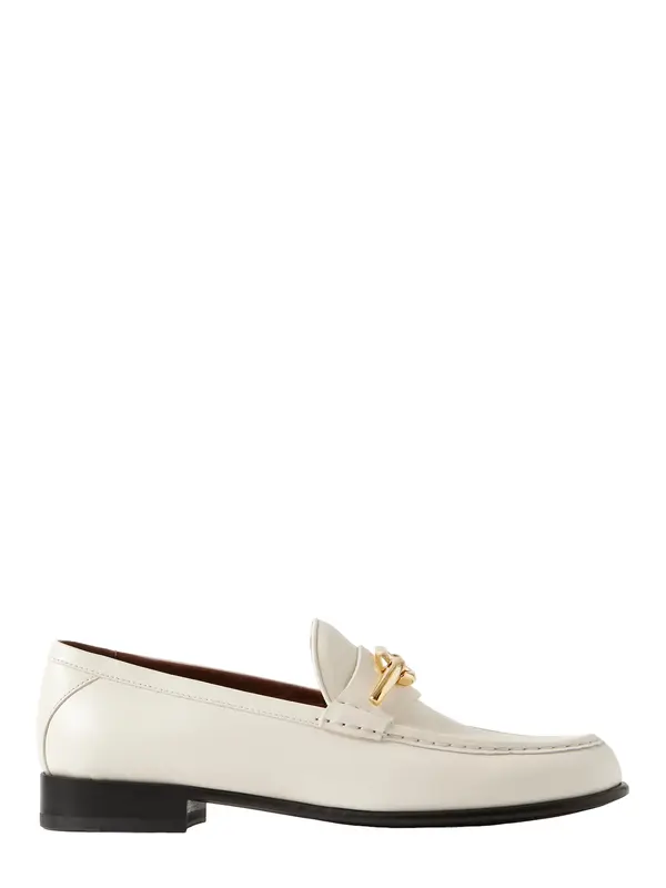 Valentino Garavani Vlogo Gate Leather Loafers - Off-white