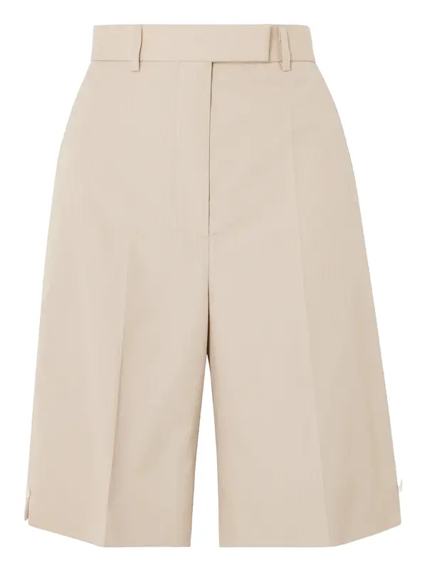 Thom Browne Pleated Canvas Shorts - Neutrals