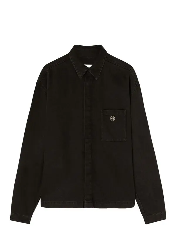 AMBUSH Logo-embroidered Cotton Shirt - Black