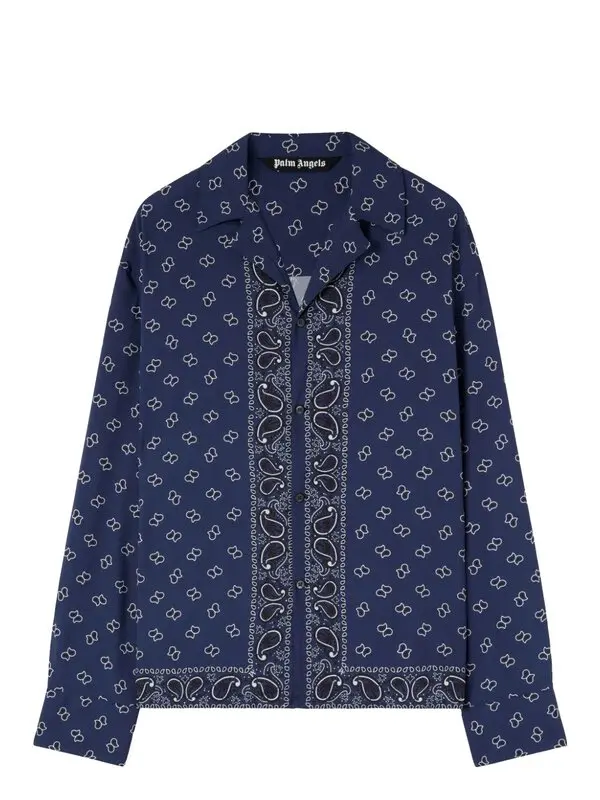 Palm Angels Paisley-print Long-sleeve Shirt - Blue