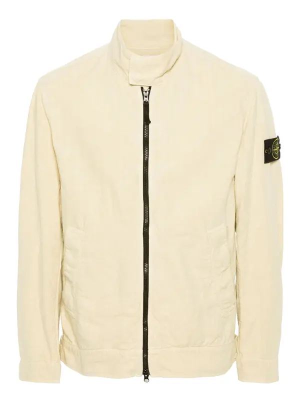 Stone Island Compass Badge Linen-blend Jacket - Neutrals