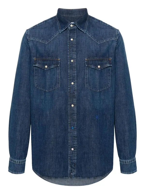 Jacob Cohen Logo-embroidered Denim Shirt - Blue