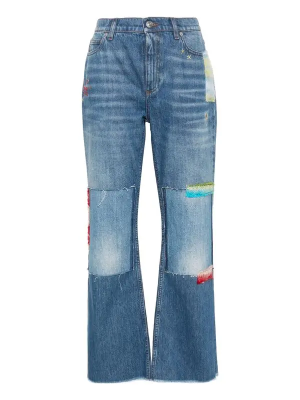 Marni Mohair Detail Straight-leg Jeans - Blue