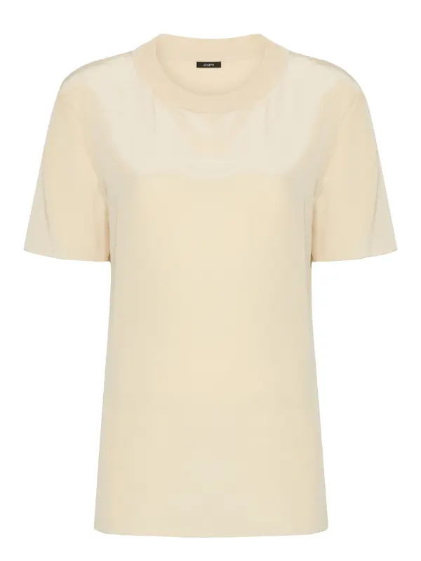 JOSEPH Rubin Silk T-shirt - Neutrals