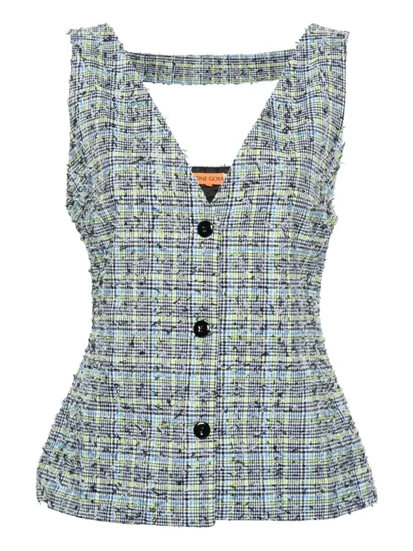 Stine Goya Orly Plaid-check Vest - Blue