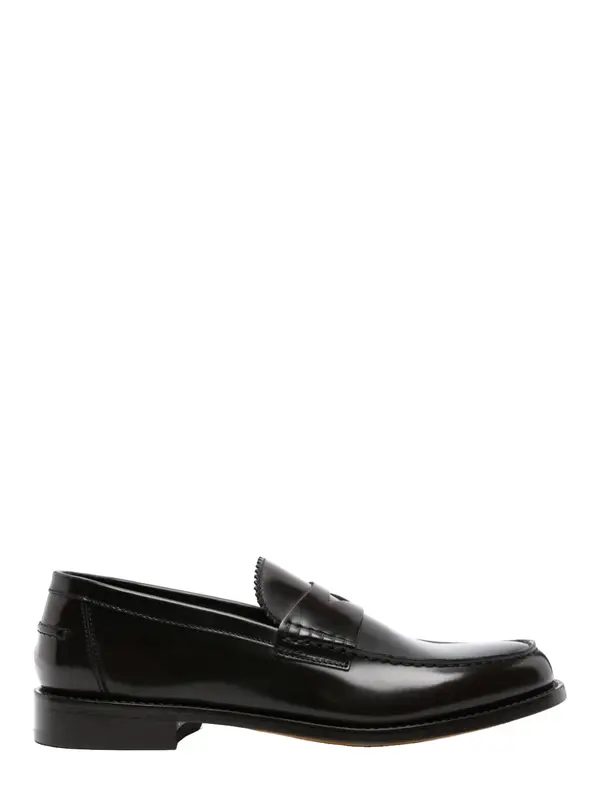 DOUCAL'S High-shine Leather Loafers - Brown