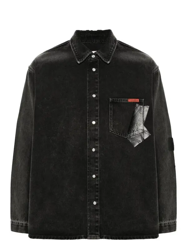 Martine Rose Tape-embellished Denim Jacket - Black